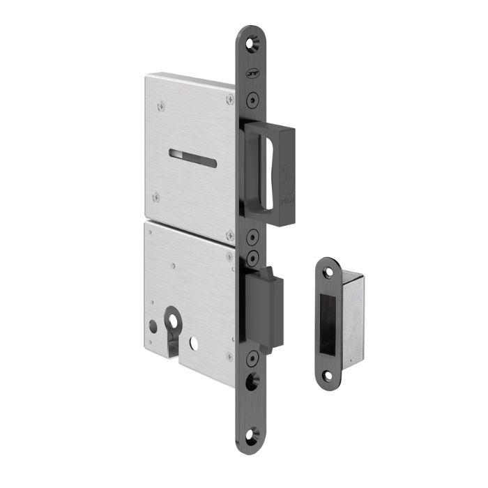 JNF Lock with retractable handle for sliding doors