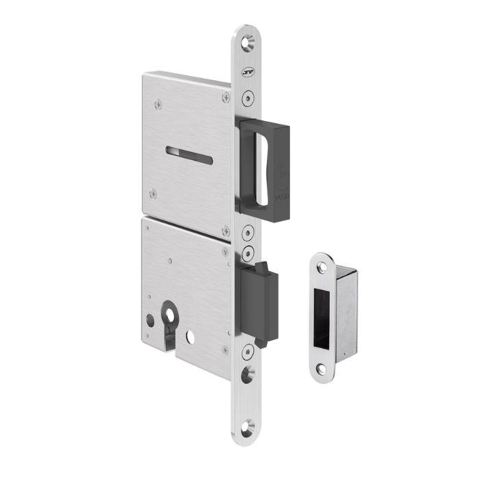 JNF Lock with retractable handle for sliding doors